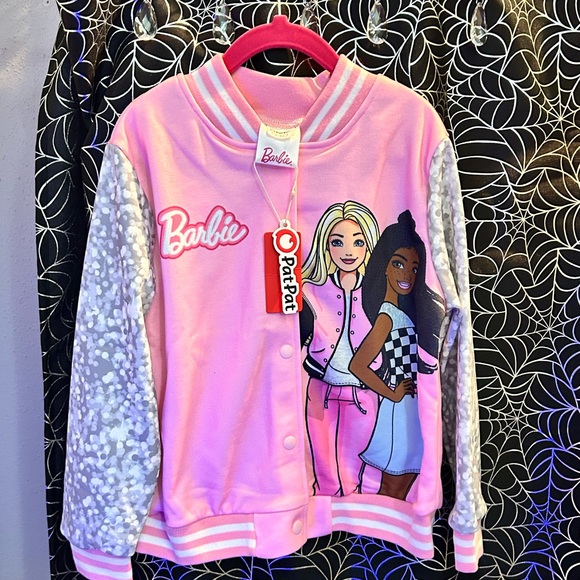 Barbie | Shirts & Tops | Barbie Pink Kids Varsity Jacket | Poshmark